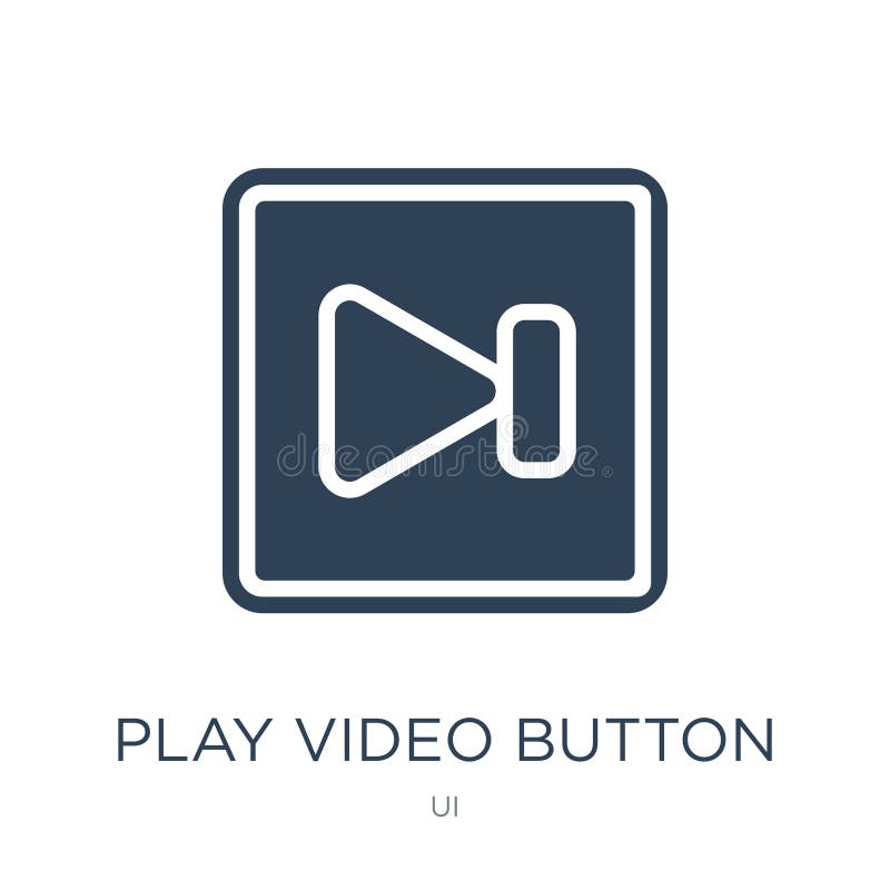 Play Video Button Icon in Trendy Design Style. Play Video Button Icon ...