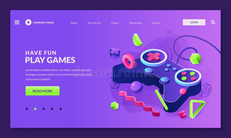 Play Video Game Concept. Vector 3d Isometric Illustration of Controller ...