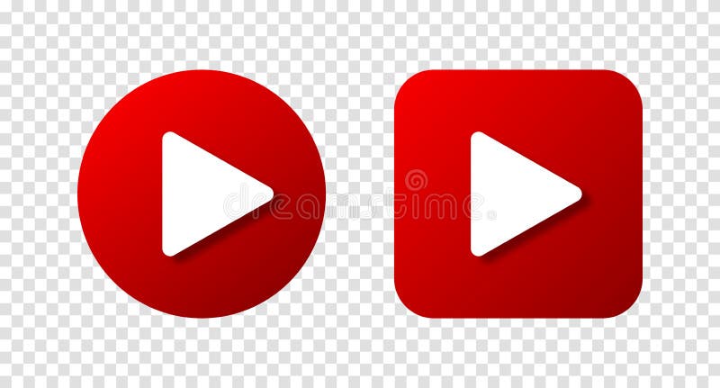 Play Video Icon, Red Buttons Sign Vector. Vector Illustration Stock ...