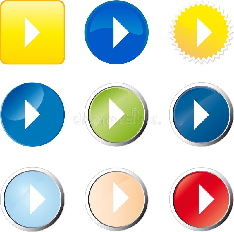 Web play buttons stock vector. Illustration of play, listen - 29728214