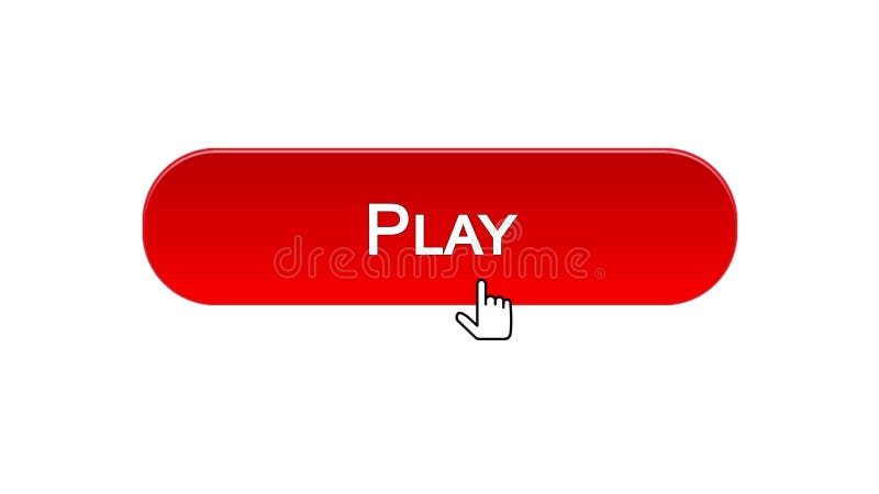 Play Web Interface Button Clicked with Mouse Cursor, Red Color, Online Game Stock Illustration ...