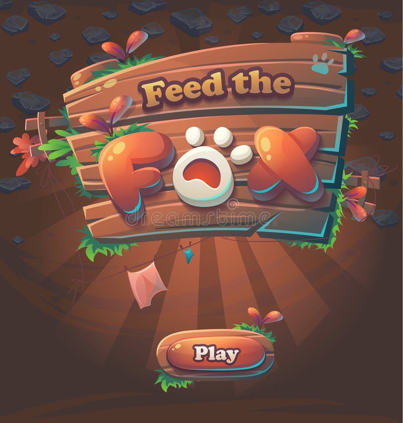 Play window Feed the Fox stock vector. Illustration of color - 77694681