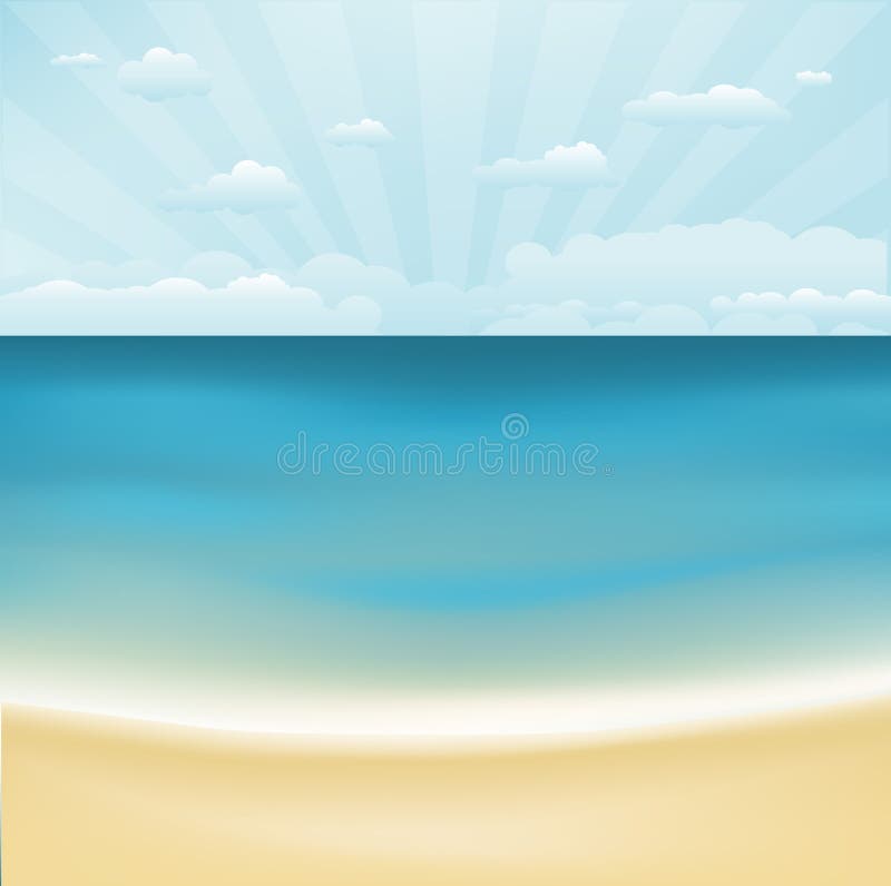 Fondo De La Playa De La Arena Con El Mar Azul Ilustración del Vector ...