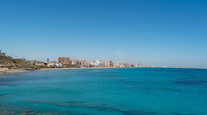 Resort town blue sea beach stock image. Image of town - 274912979
