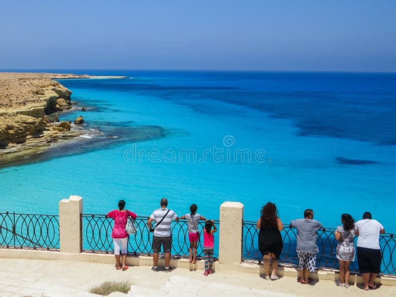 Playa De Agiba En Marsá Matrú Fotografía editorial - Imagen de ...