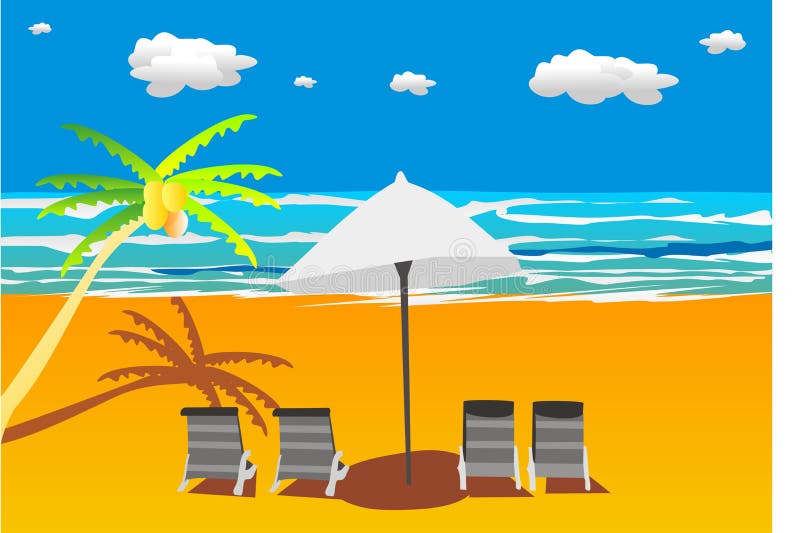 Playa de la sol ilustración del vector. Ilustración de tropical - 13313847