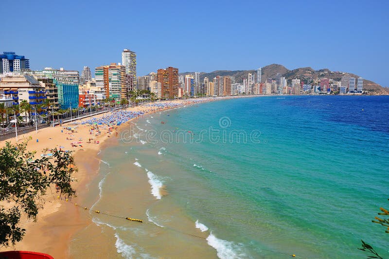 Playa De Levante, Benidorm, Spain Stock Image - Image of ocean ...