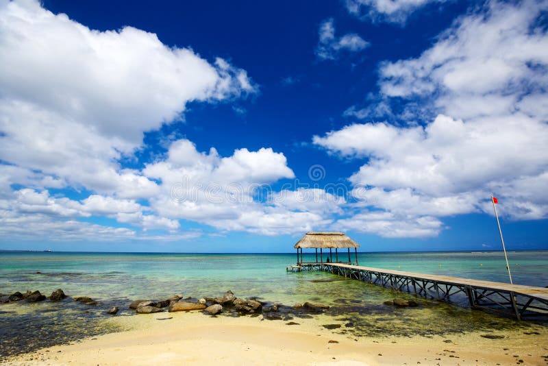 Panorama De La Playa De Mauricio Foto de archivo - Imagen de orilla ...