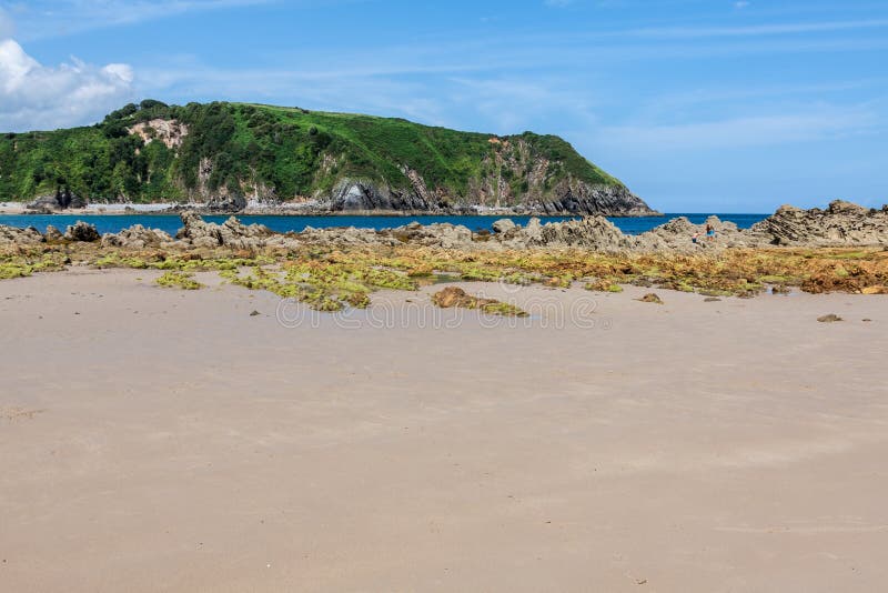 Playa De Pechon, Cantabria, España Foto de archivo - Imagen de azul ...
