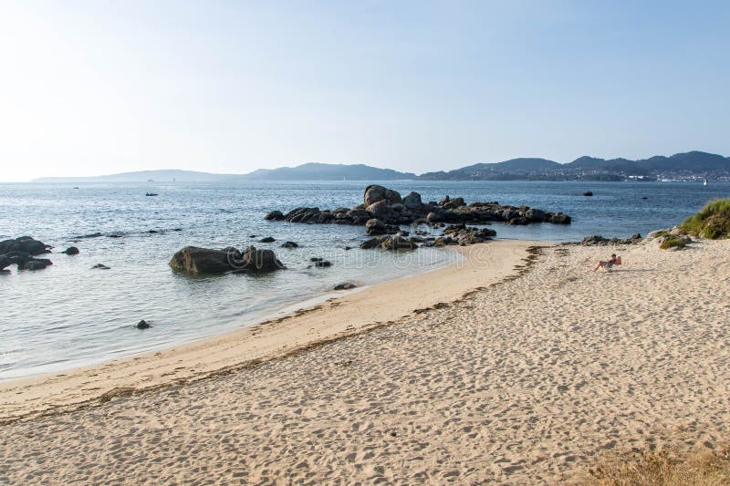Playa De Samil at Vigo, Galicia Stock Photo - Image of rias, outdoors ...