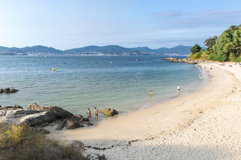 Playa De Samil at Vigo, Galicia Editorial Photo - Image of coast ...