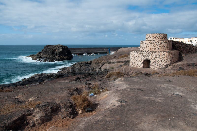 Playa Del Castillo, Fuerteventura Stockbild - Bild von welle ...