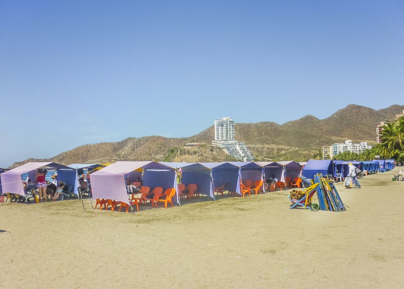 Playa Del EL Rodadero En Colombia Imagen de archivo editorial - Imagen ...