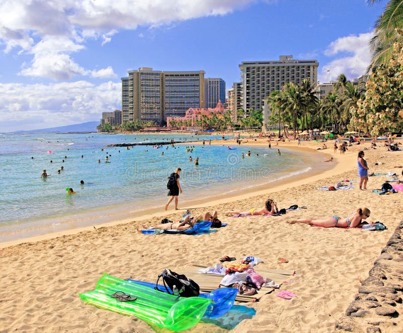 Playa Honolulu Hawaii De Waikiki Foto editorial - Imagen de playa ...