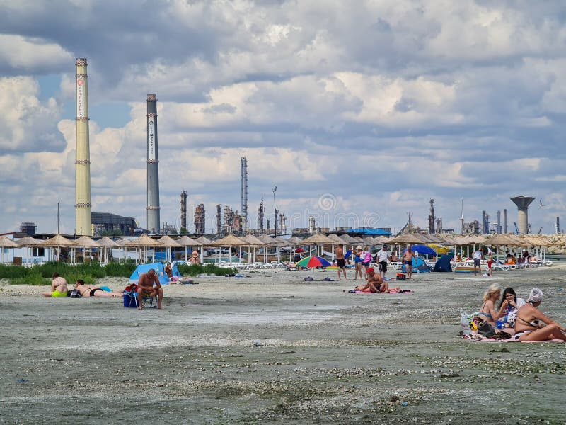 Playa Navodari Mar Negro Constanta Romania Foto editorial - Imagen de ...
