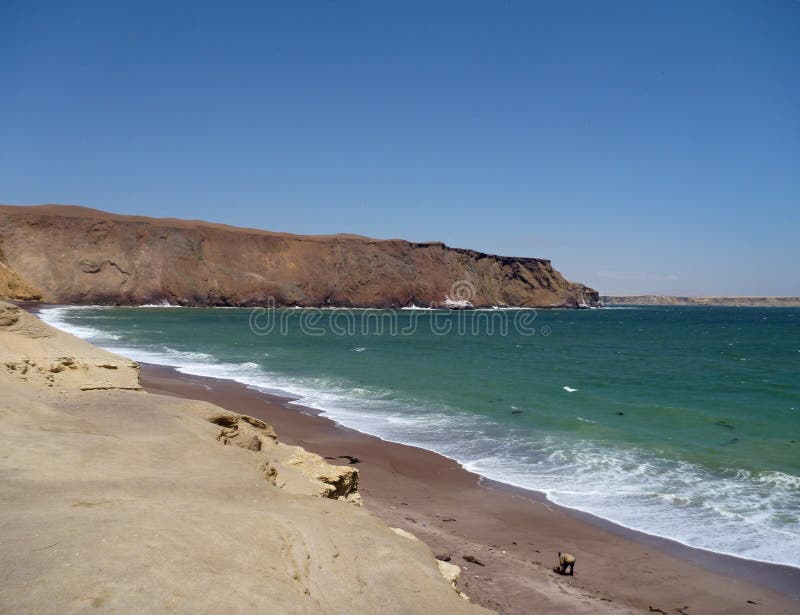 Playa Roja at Paracas Peninsula in Peru Stock Photo - Image of peru ...