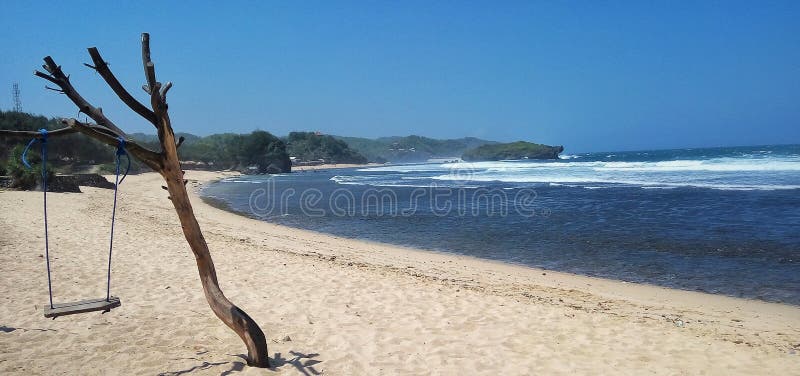 Playa Sur De Java Con Su Belleza Imagen de archivo - Imagen de java ...