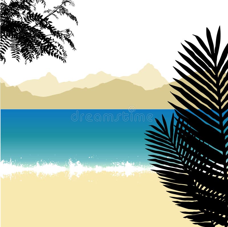 Vector de la playa ilustración del vector. Ilustración de verano - 3751261
