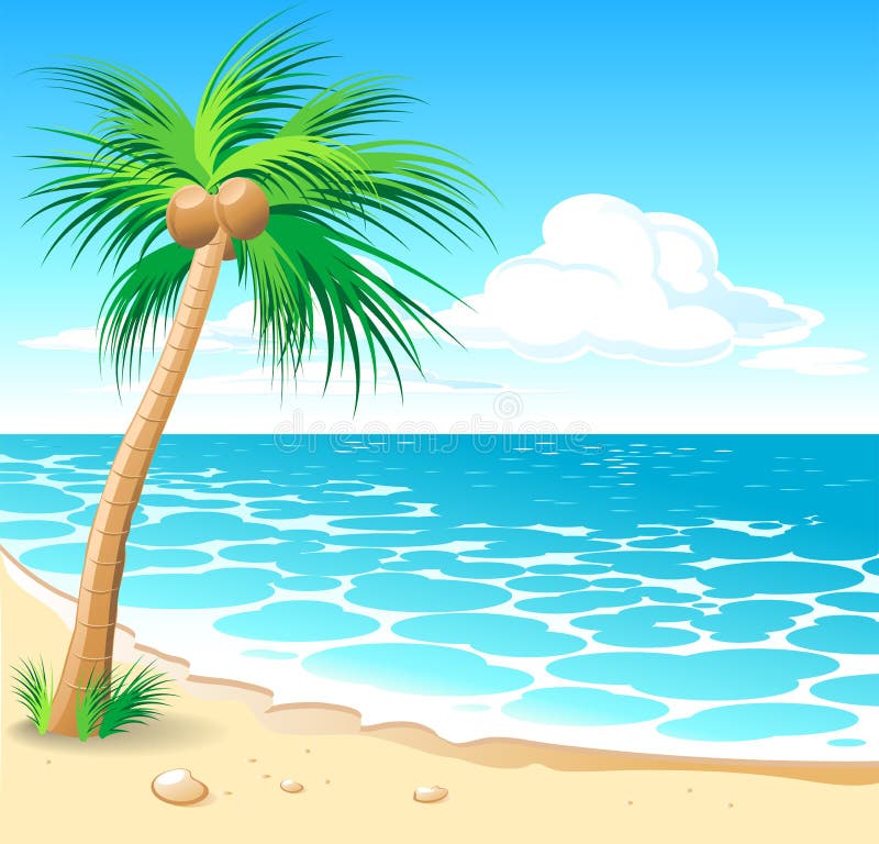 Ilustración Del Vector Playa Tropical Ilustración del Vector ...