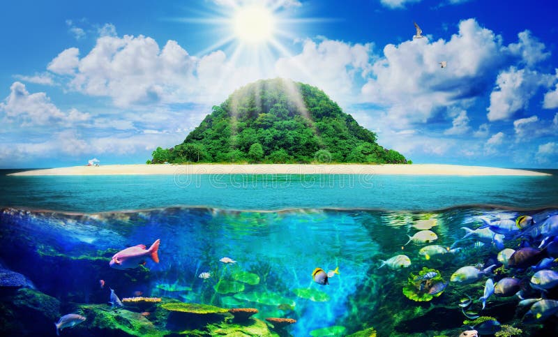 Playa Tropical Soleada En La Isla Foto de archivo - Imagen de océano ...