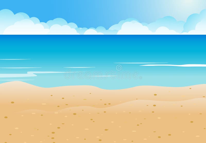 Playa y fondo azul del mar ilustración del vector. Ilustración de ...