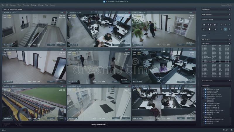 Playback CCTV Cameras in Modern Hospital with AI Facial Recognition ...