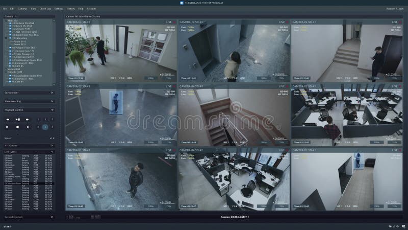 Security Cameras with Recognition System Stock Video - Video of analyze ...