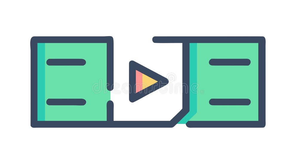 Playback Controls and Screen Icon, Multimedia Player Element, Vector ...