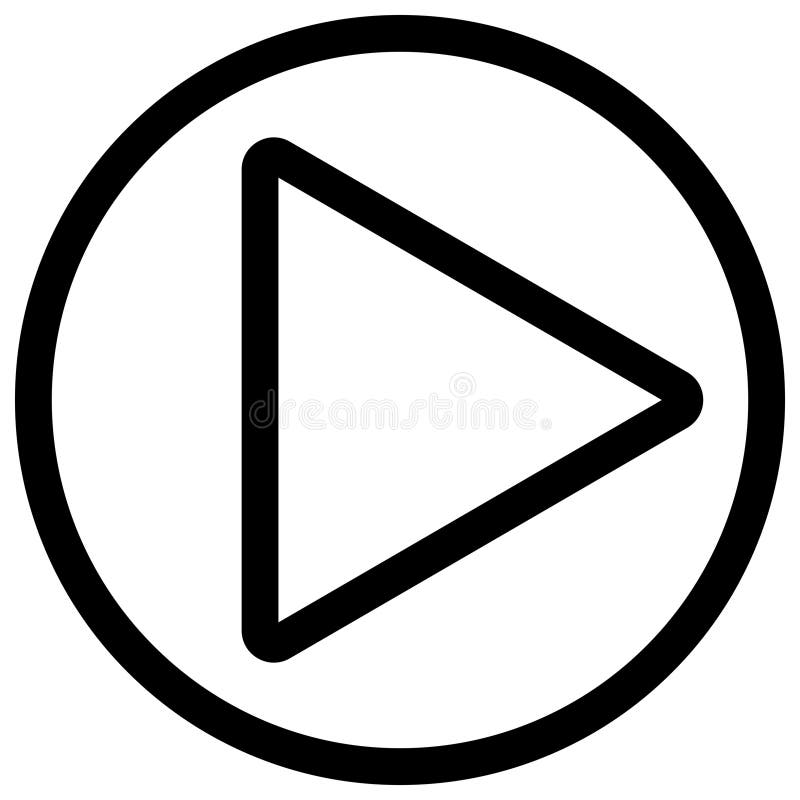 Playback Icon on a White Isolated Background. Black Play Symbol in a ...