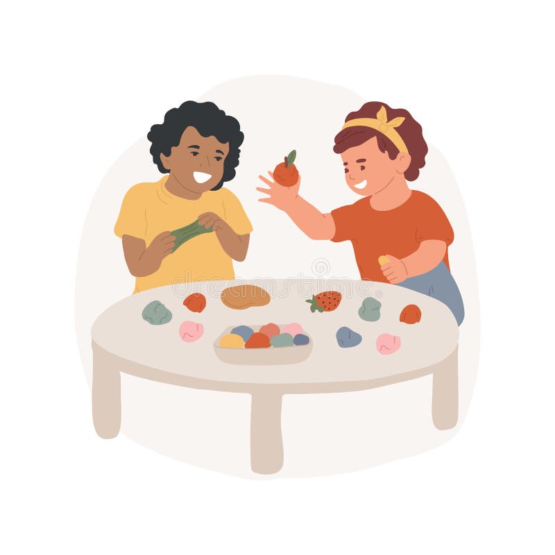 Playdough Modelling Isolated Cartoon Vector Illustration. Stock Vector ...