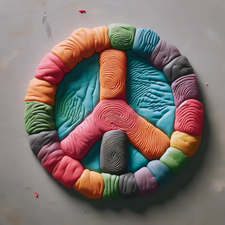 Playdough Peace Sign with Visible Fingerprints, Ai Generated Image ...