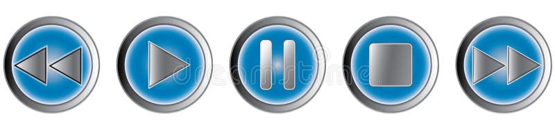 Player button set stock illustration. Illustration of white - 46396730