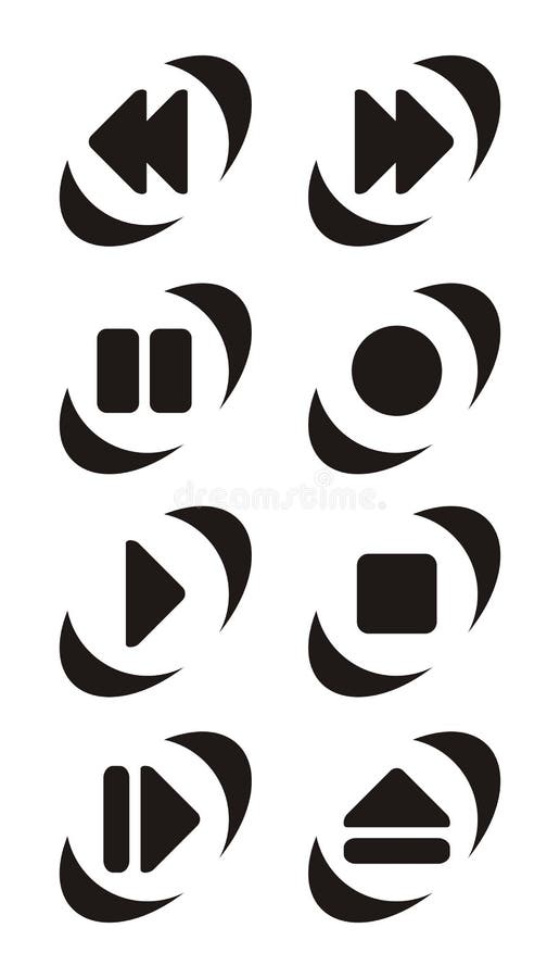 Player button symbols stock illustration. Illustration of video - 772923