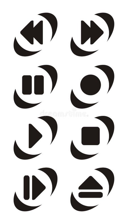 Player button symbols stock illustration. Illustration of video - 772923
