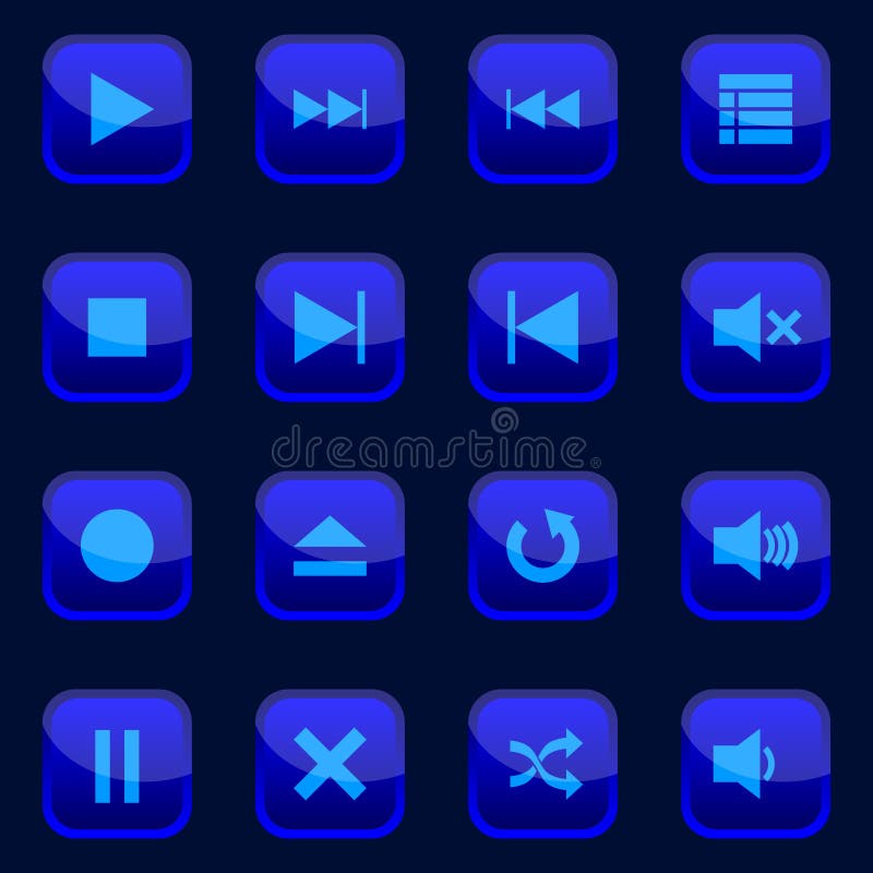 Player buttons stock vector. Illustration of digital - 10703940