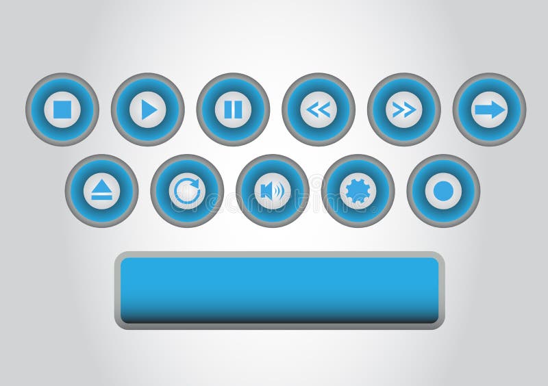 Player buttons stock illustration. Illustration of volume - 25929862