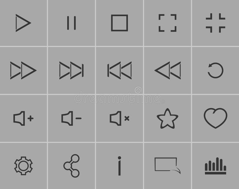 Player buttons icons stock illustration. Illustration of digital - 57332758