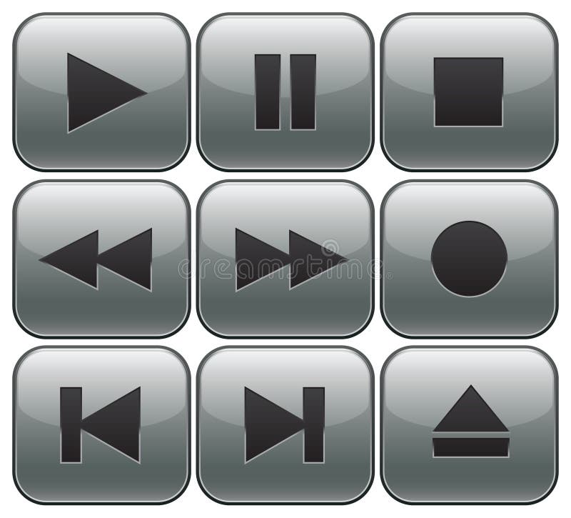 Player controls stock vector. Illustration of plastic - 7770751