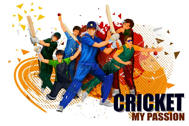 Player Batsman in Cricket Championship Tournament Background Stock ...