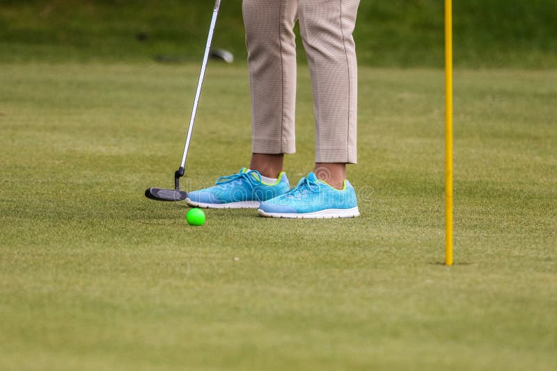 Player during a Golf Game during a Hit Stock Image - Image of ...