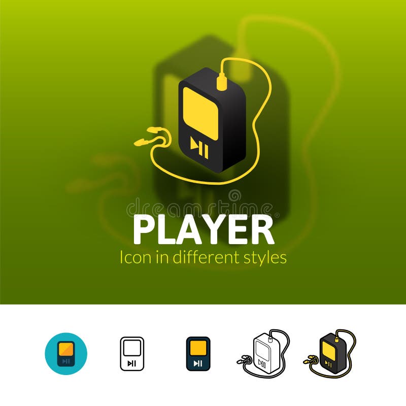 Player Icon in Different Style Stock Vector - Illustration of modern ...