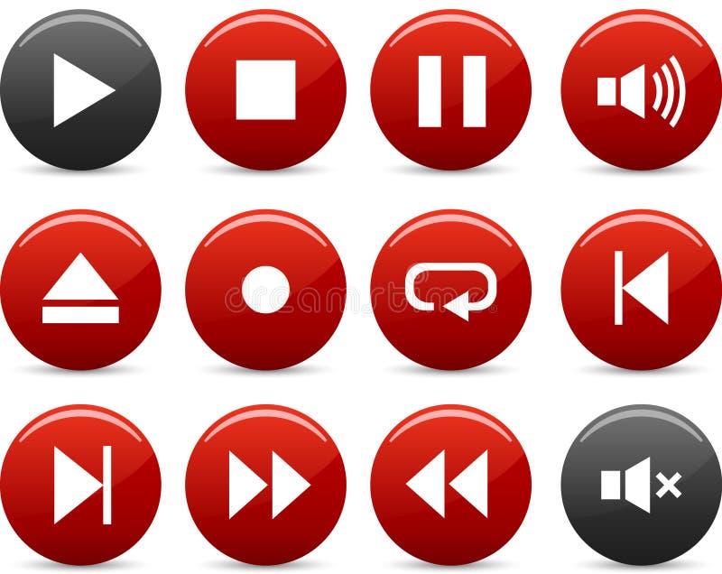 Player icon set. stock vector. Illustration of grey, player - 11365120