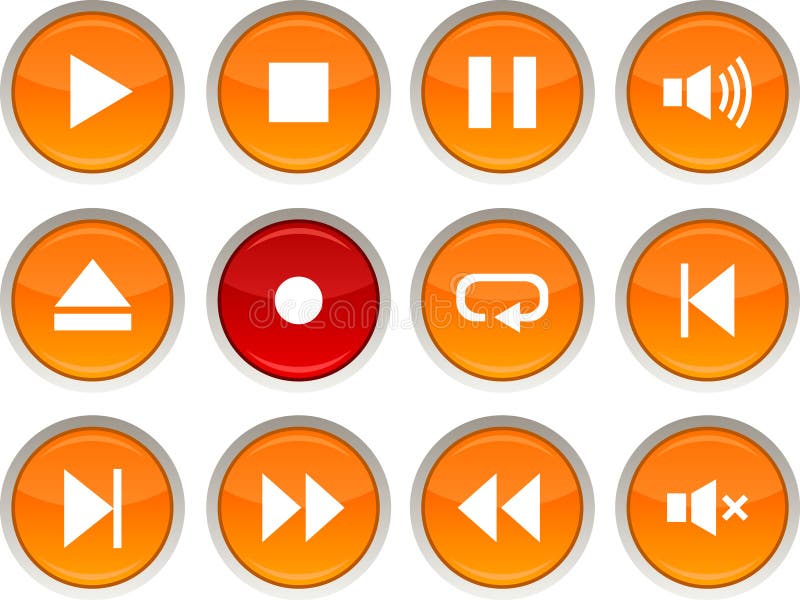 Player icons. stock vector. Illustration of reflection - 12846797