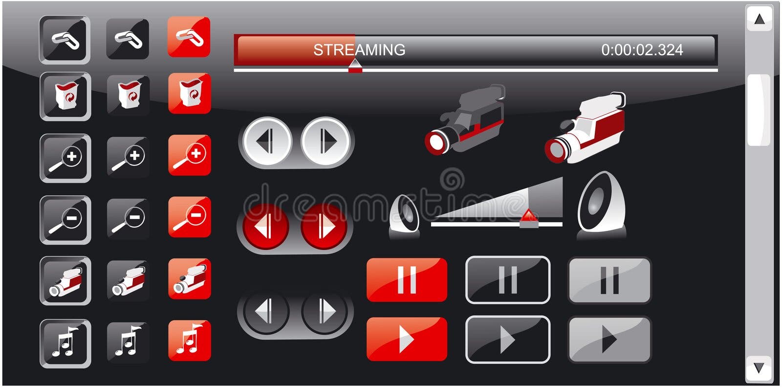 Black GUI User Interface stock vector. Illustration of grey - 29998842