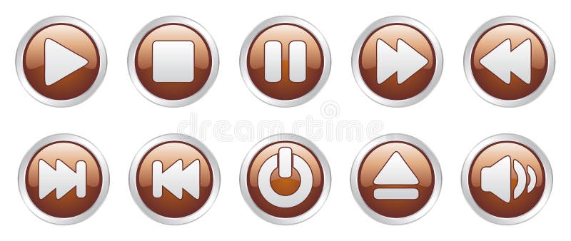 Player icons buttons () stock vector. Illustration of media - 10592618