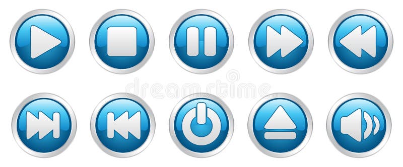 Buttons CD Player Blue stock vector. Illustration of player - 2264134