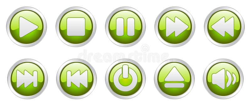 Player icons buttons () stock vector. Illustration of music - 10598281