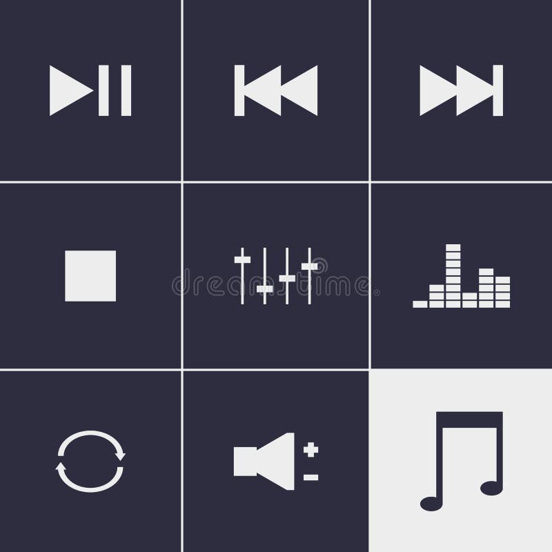 Player Icons stock vector. Illustration of element, control - 49718926