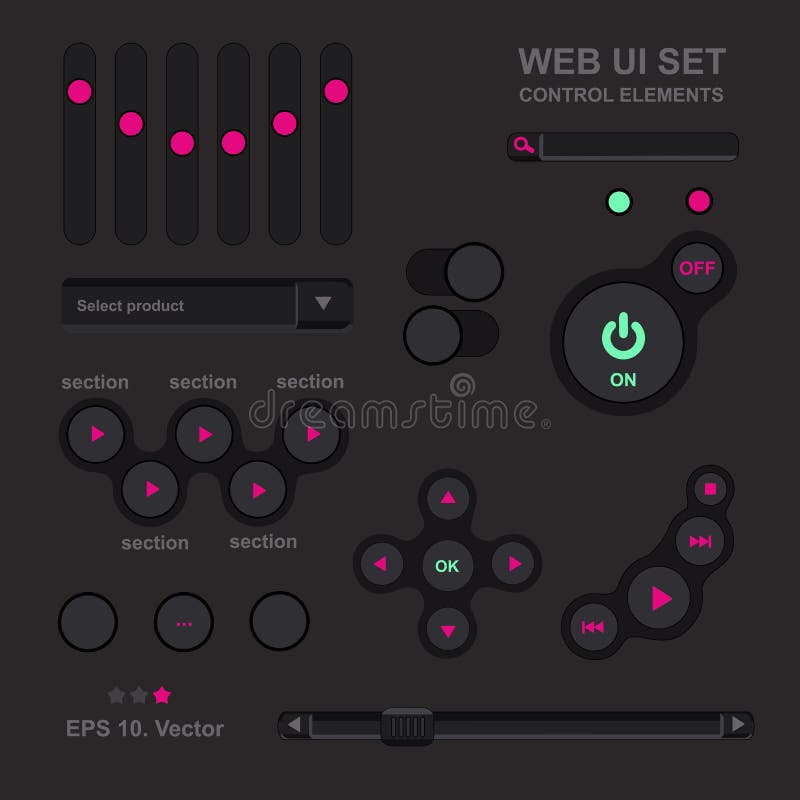 Player Interface, Design Element, Set, Mobile App, Smartphone, Tablet ...
