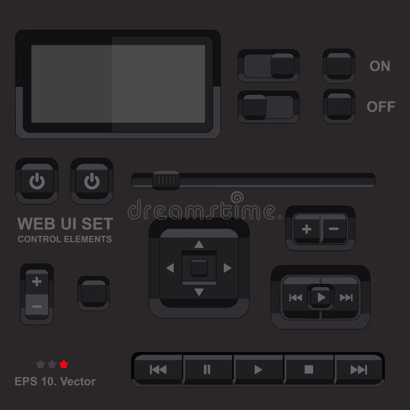 Player Interface, Design Element, Set, Mobile App, Smartphone, Tablet ...
